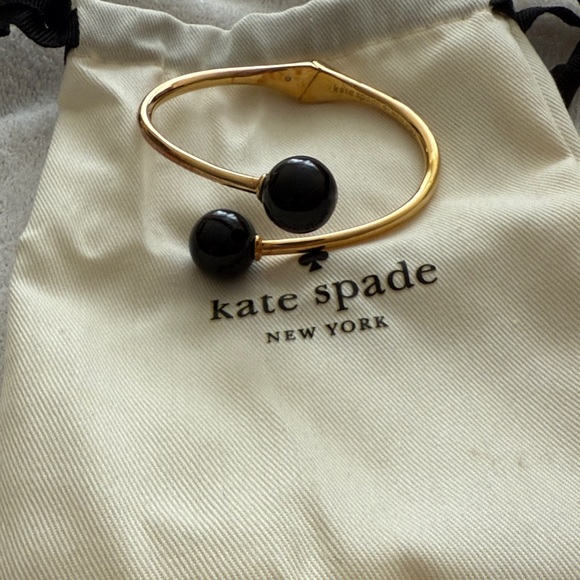 kate spade | Jewelry | Kate Spade Gold Cuff With Black Spheres | Poshmark